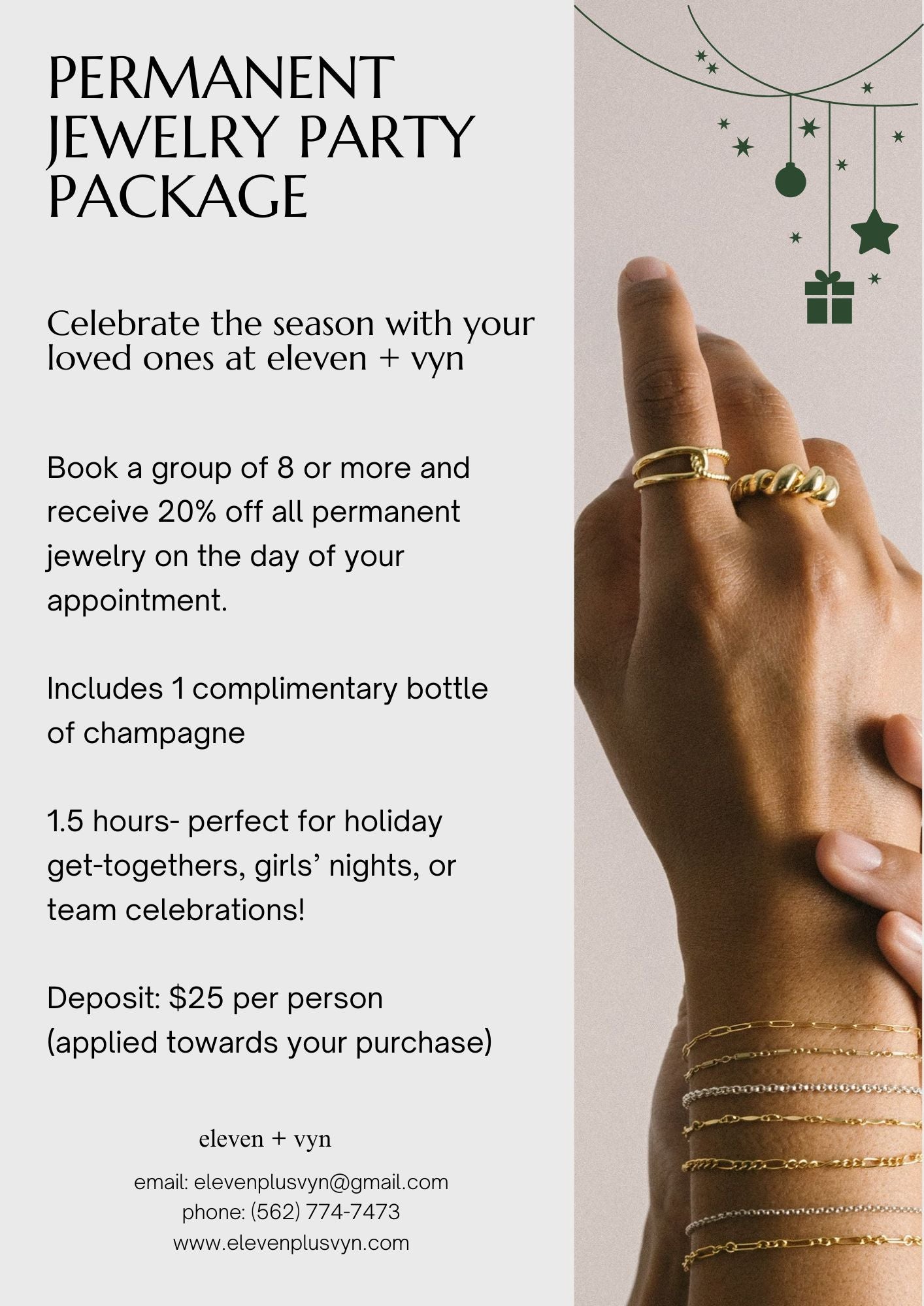 Permanent Jewelry Party Package – eleven + vyn LLC